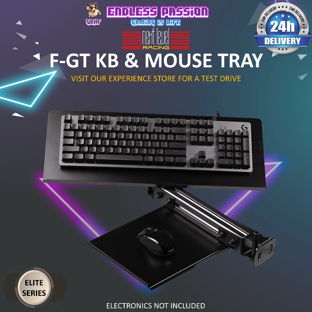 Next Level Racing F-GT Elite Keyboard and Mouse Tray Carbon Grey - NLR ...
