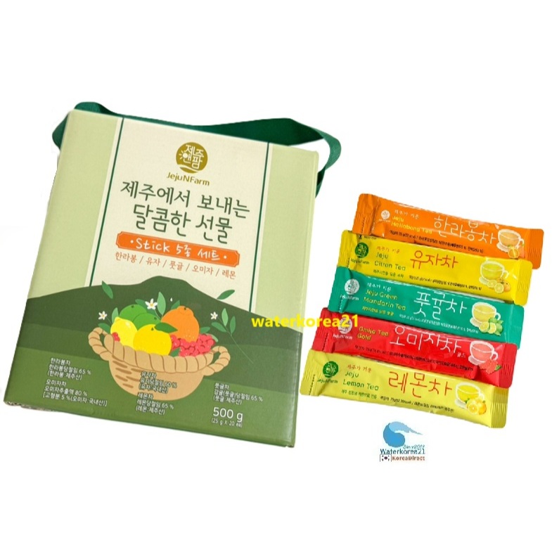 Jeju Sweet tea Stick/ 5 types gift set 500g(25g x 20sticks) Special ...