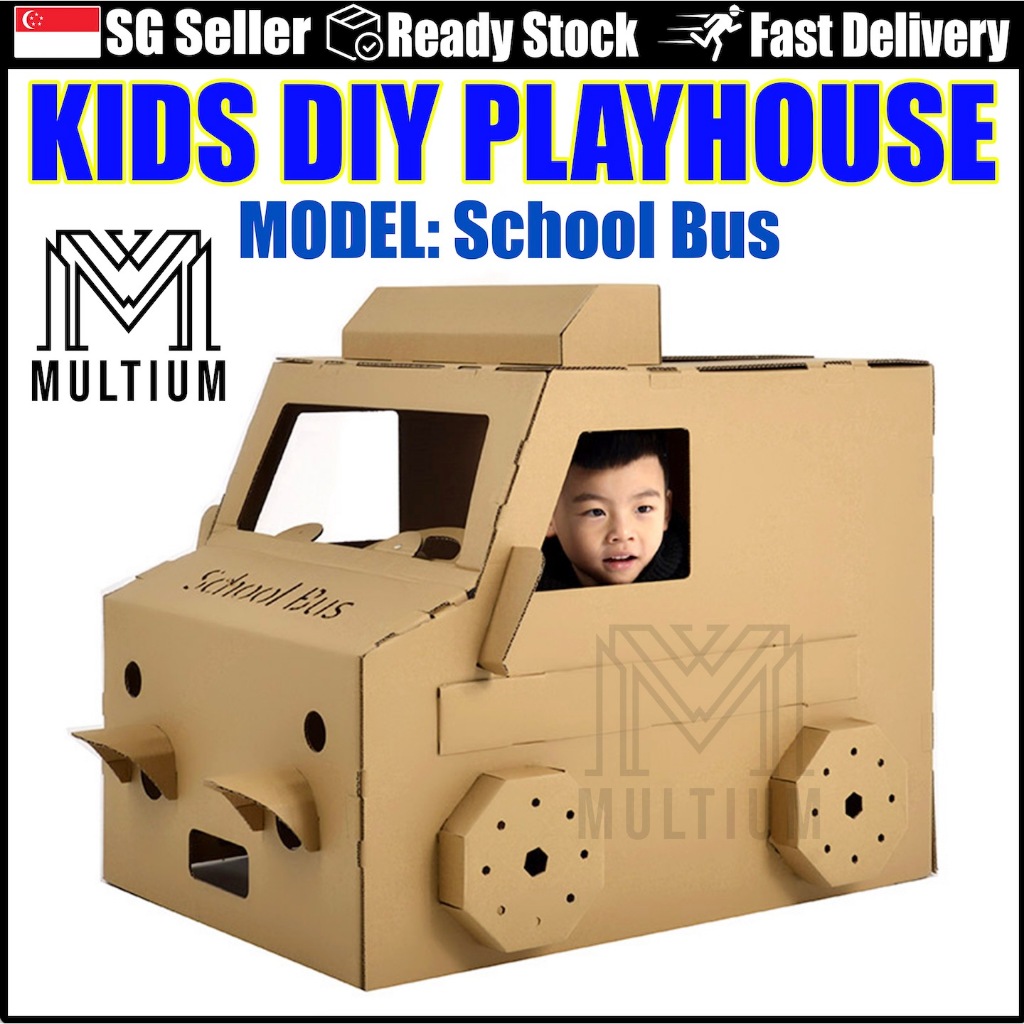 School Bus 3D DIY Cardboard Toy House For Kids Fun | DIY Craft For Kids ...