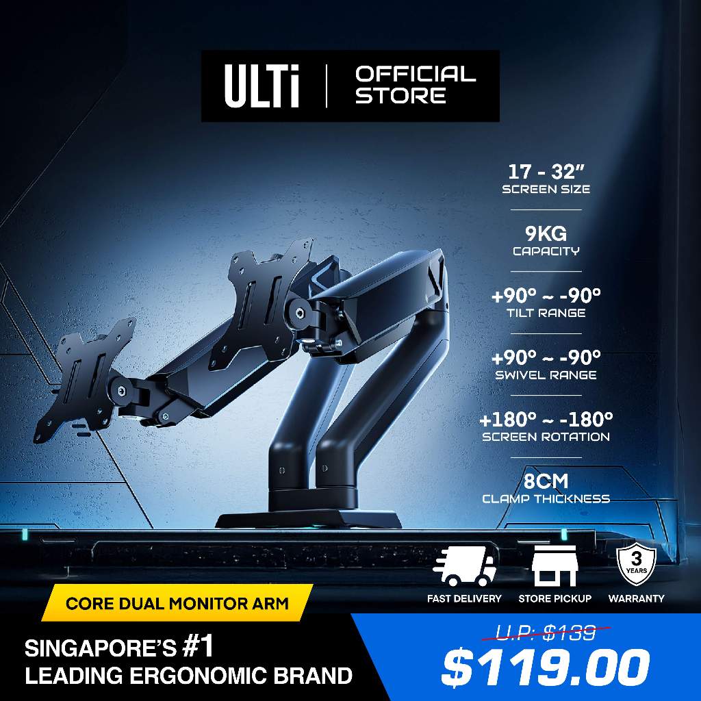 [NEW] ULTi Core Dual Monitor Arm - Compatible with most 32" Monitors ...
