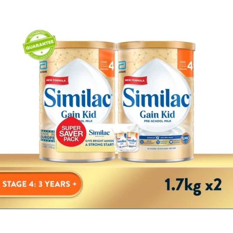 (Bundle of 2) Similac Gain Kid Stage 4 1.7kg (Singapore Source ...