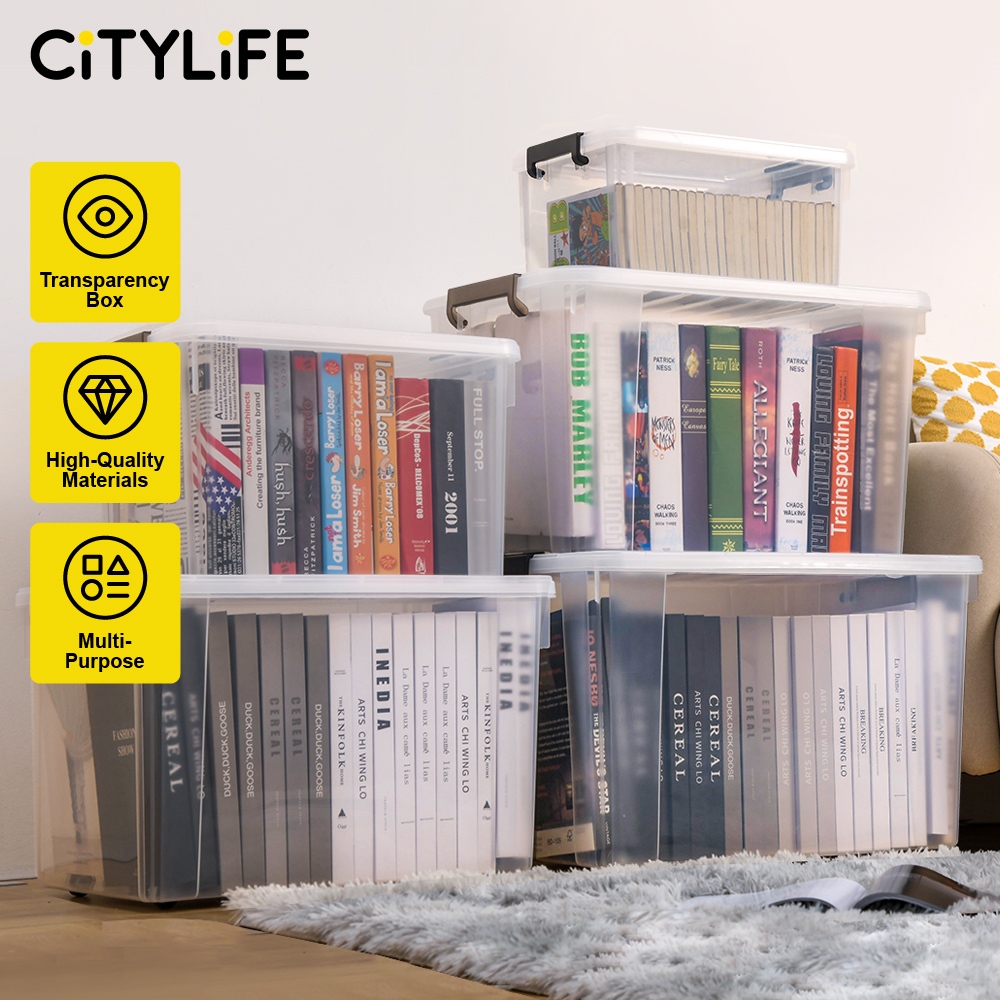 Citylife 42L to 120L Widea Transparent Storage Box Stackable Storage ...