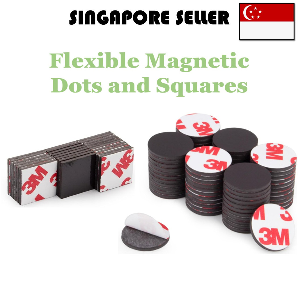 SG Stock Magnetic Dots and Magnet Squares Weak Rubber Magnets with 3M ...