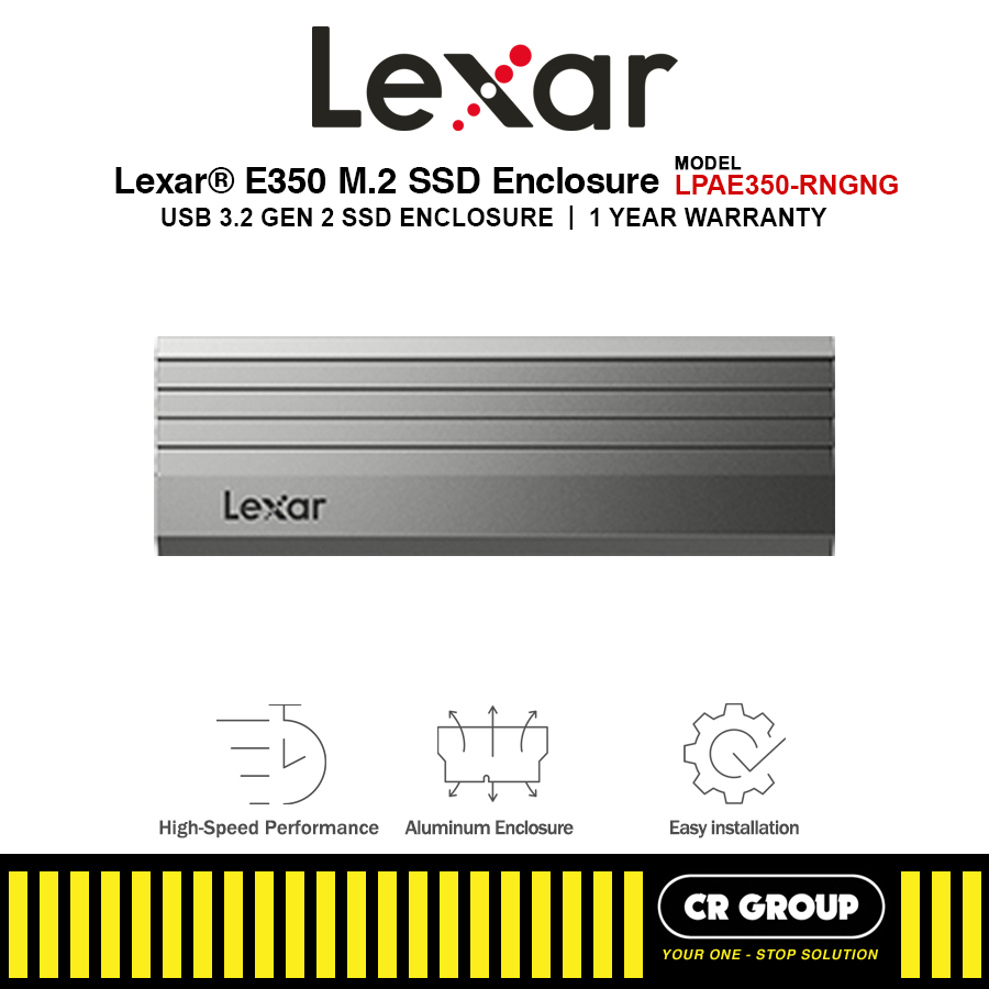 LEXAR E350 M.2 SSD Enclosure - NVMe/SATA - USB 3.2 Gen 2 Up to 10Gbps ...