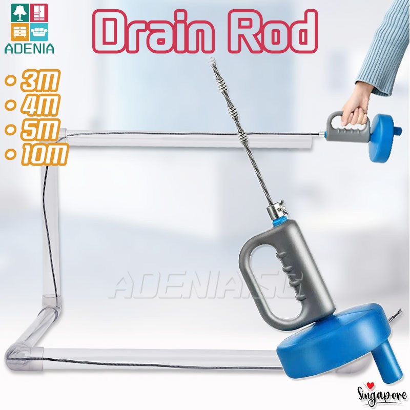 【SG】10M 5M Drain Unblocker Flexible Rod Auger Snake Rods Drain ...