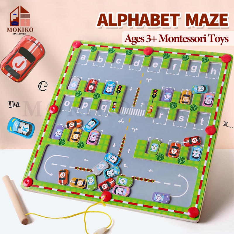 【SG】Magnetic Alphabet Maze Board Montessori Toys Preschool Kids ABC ...