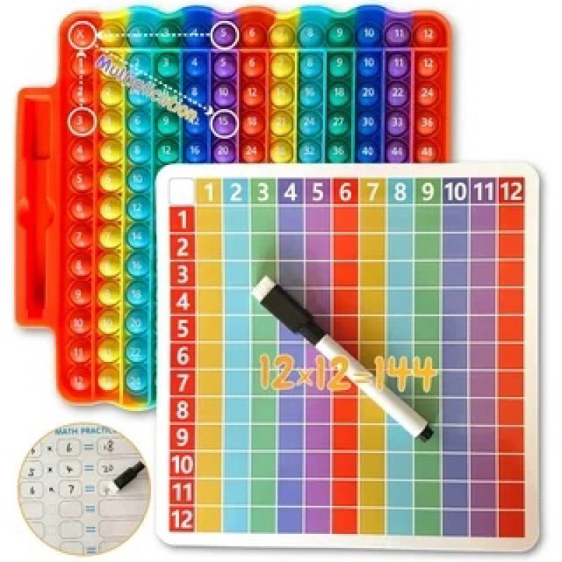 Multiplication Chart Math Games Pop Fidget Toys 12x12 Multiplication ...