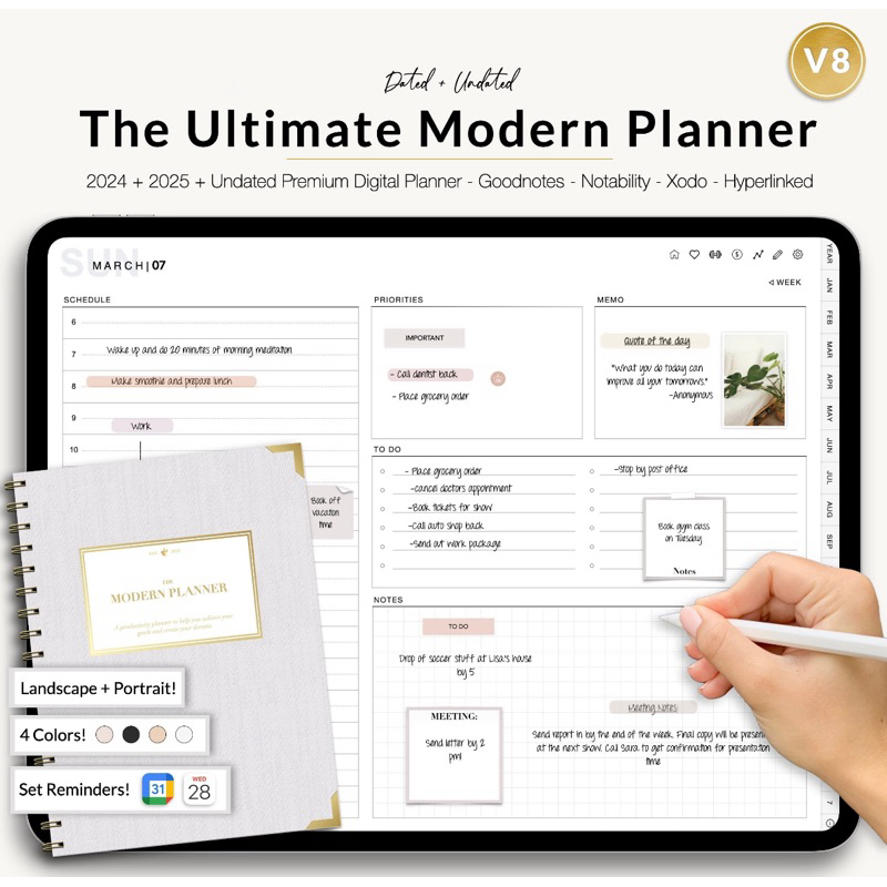 Digital planner, Goodnotes planner, iPad planner, Notability planner ...