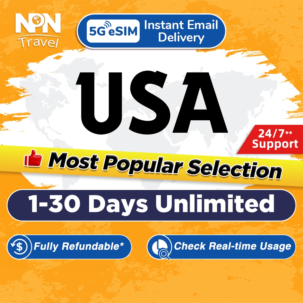 USA eSIM Ultra 5G 1-30Days Daily Unlimited Data | Instant 24h Email Delivery | High Speed Travel ...