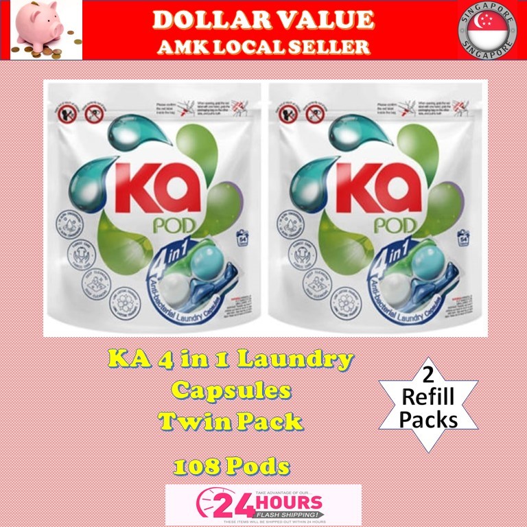 [🔥FREE SHIPPING🔥]KA Pod 4 In 1 Antibacterial Laundry Capsules Detergent ...