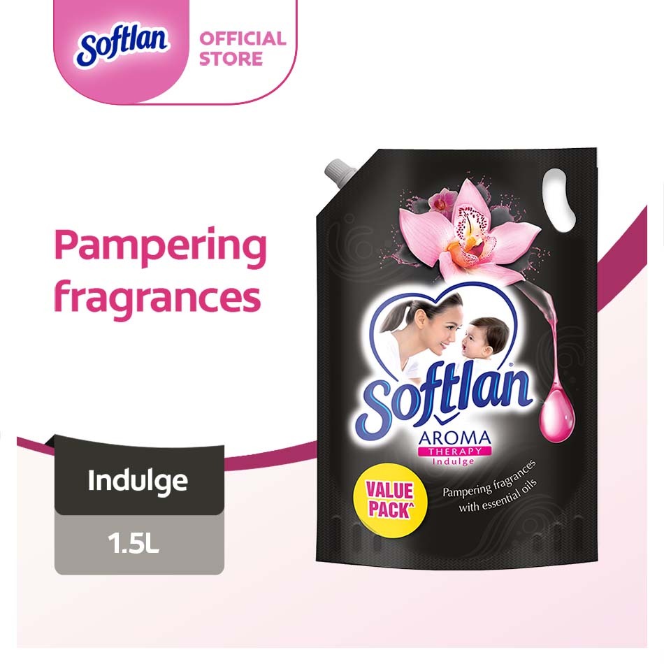 Softlan Aroma Therapy Indulge (Black) Fabric Softener 1.5L Refill ...