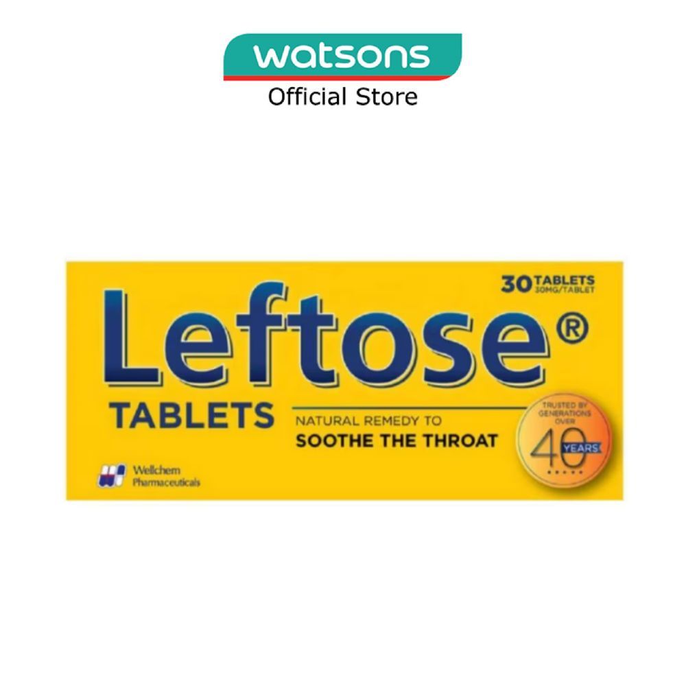 LEFTOSE Chesty Coughs & Sore Throats 30mg (Per Tablet) 30 Tablets ...