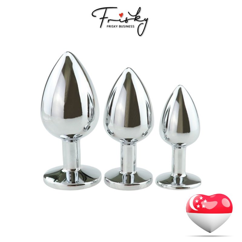 Stainless Steel Butt Plug. 3 Sizes - Safety Flared base, Unisex Adult ...