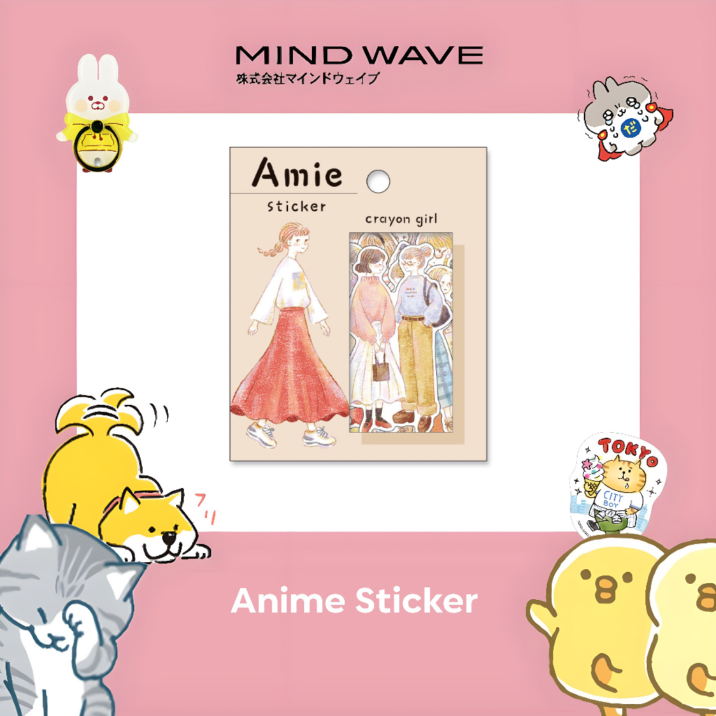 MIND WAVE | Amie cute girls sticker | 81796 Crayon Girl. | Shopee Singapore