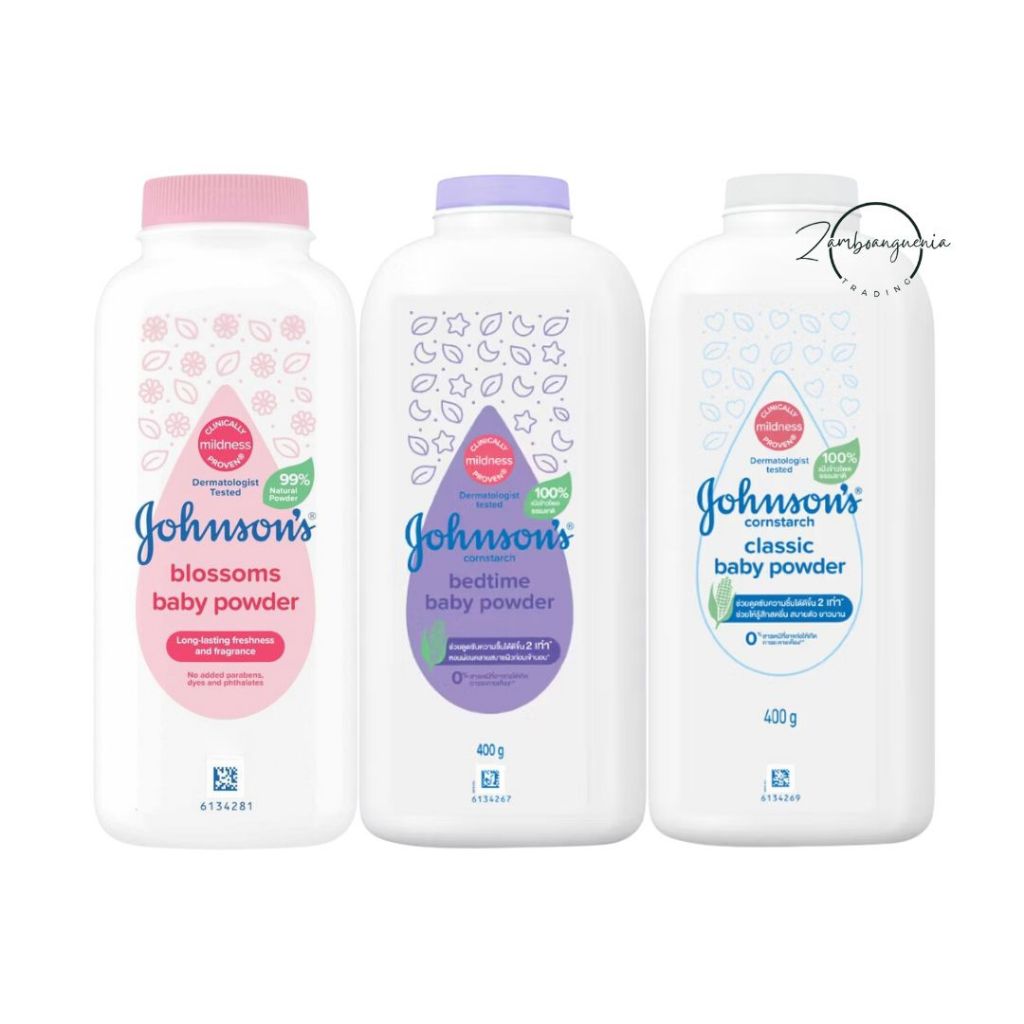 JOHNSON'S Baby Powder Cornstarch (Classic | Blossom | Bedtime) (400g ...