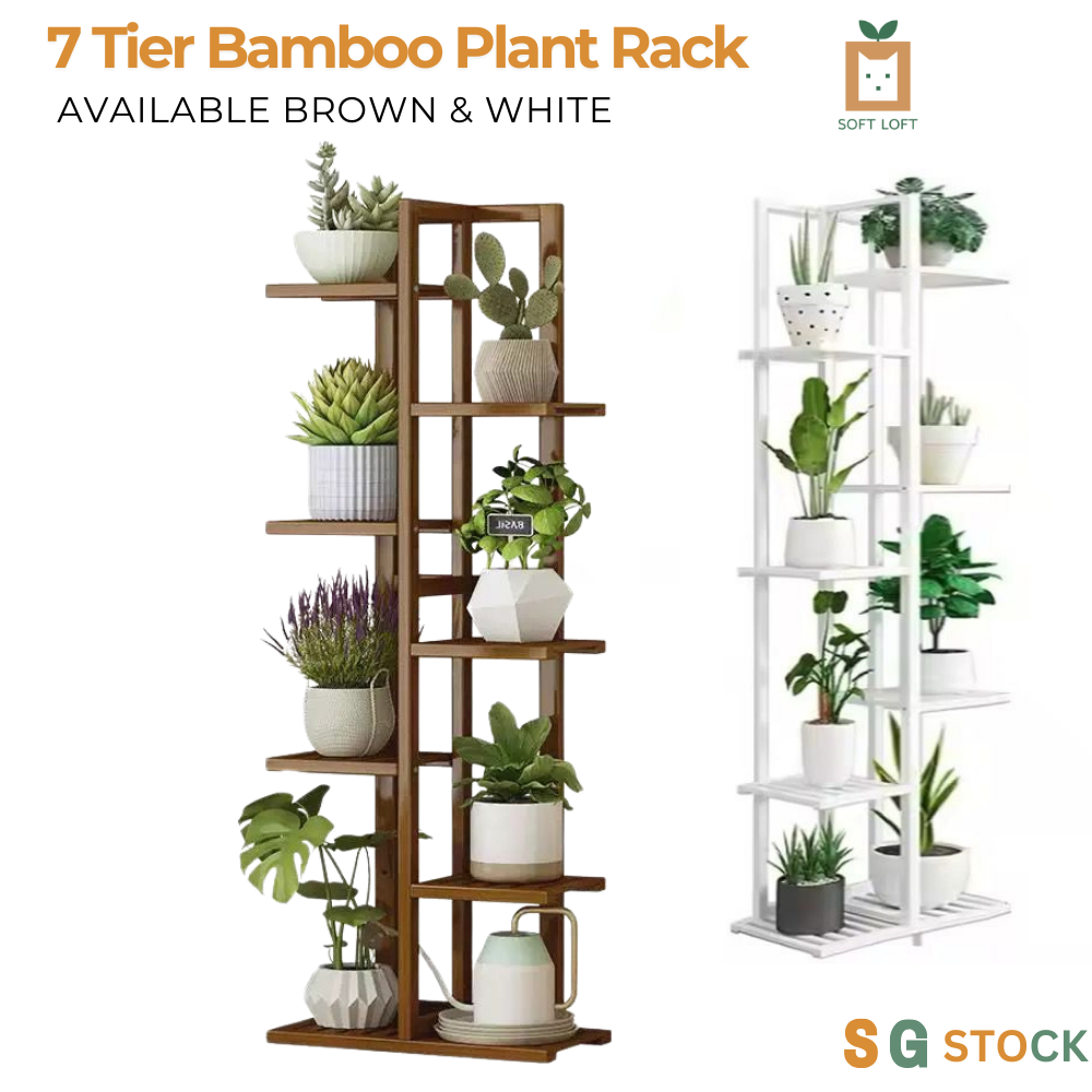Plant Rack Planter Stand Wooden Plant Shelf flower rack for outdoor and ...