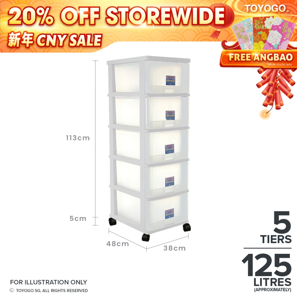 Toyogo 903-5 903-4 Plastic Storage Cabinet / Drawer With Wheels ...