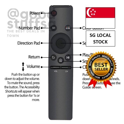 [SG FREE 🚚] SAMSUNG LED SMART TV Remote Control Original BN59-01259B ...