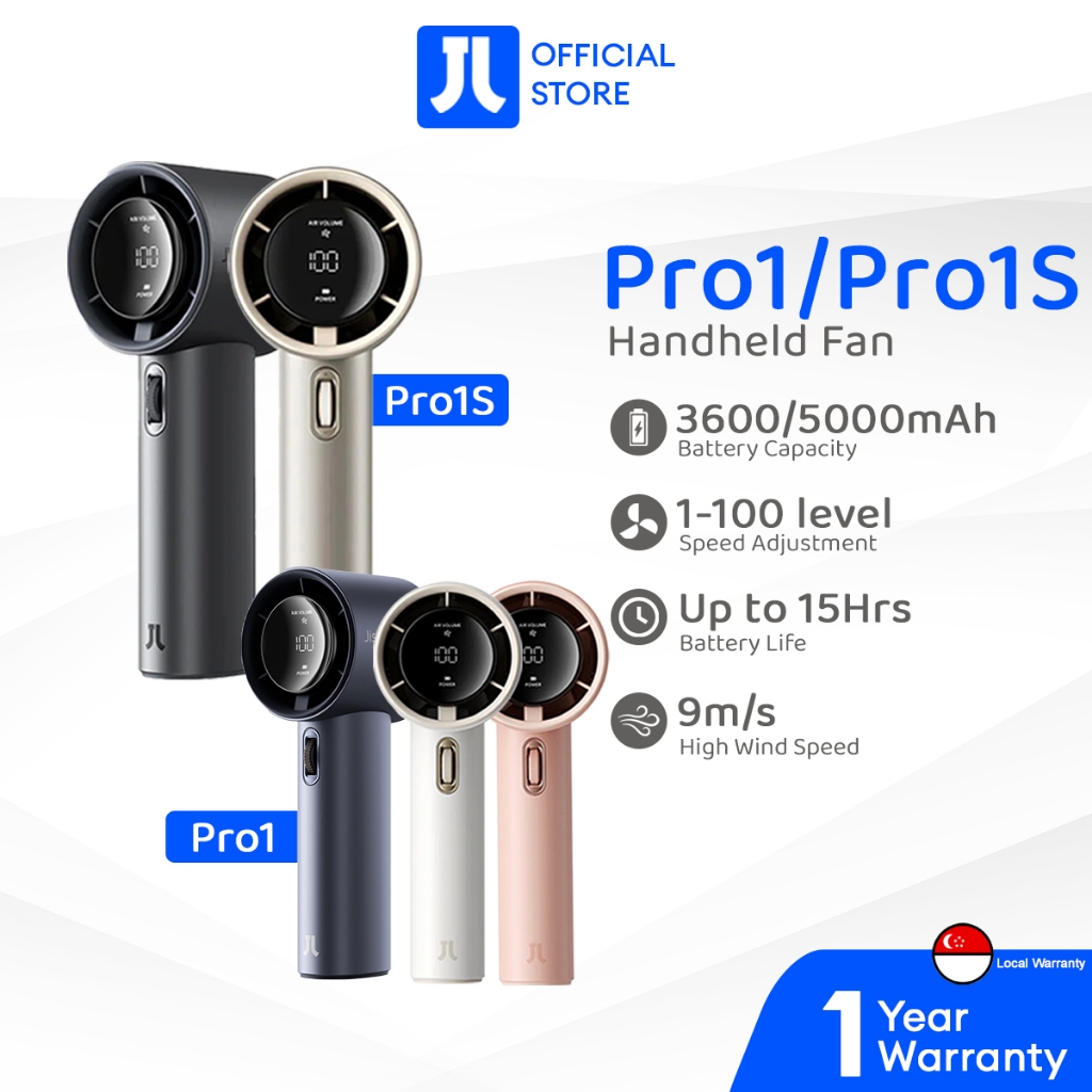 JISULIFE Portable Handheld Fan Pro1/Pro1S 100 Gear Strong Wind Speed ...