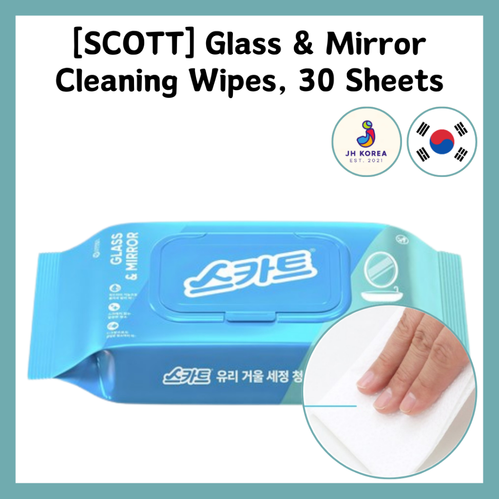 [SCOTT] Glass & Mirror Cleaning Wipes, 30 Sheets / From Korea | Shopee ...