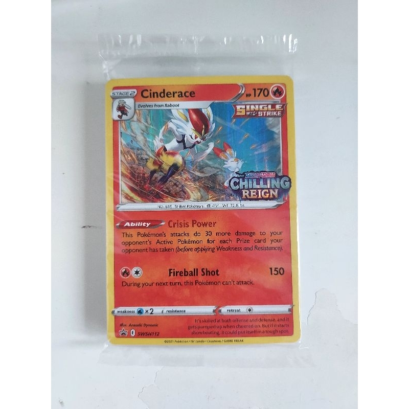 Pokemon sealed pack cinderace swsh112 cinderace promo card | Shopee ...