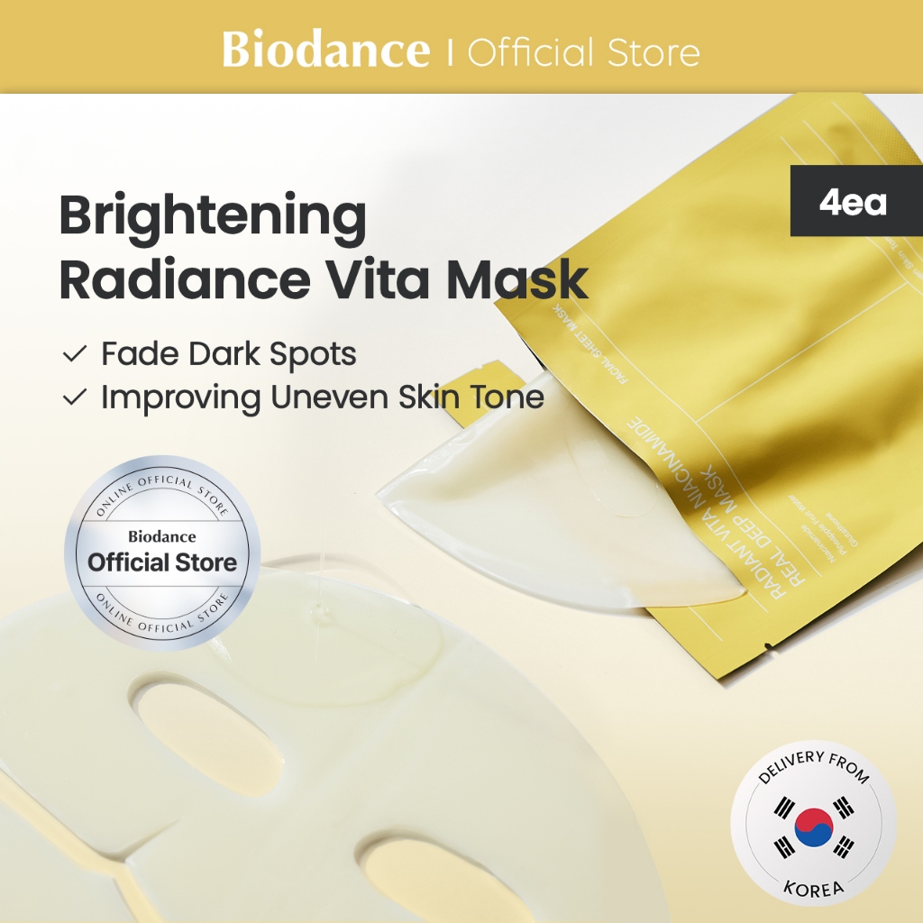 [Biodance Official] Radiant Vita Niacinamide Real Deep Mask (4ea ...