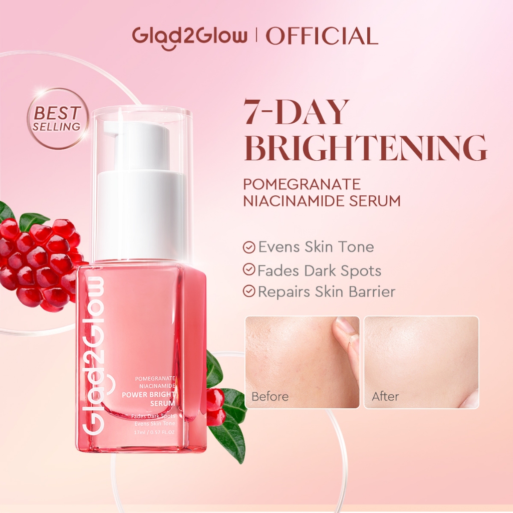 Glad2Glow Pomegranate Niacinamide Power Whitening Serum with Tranexamic ...