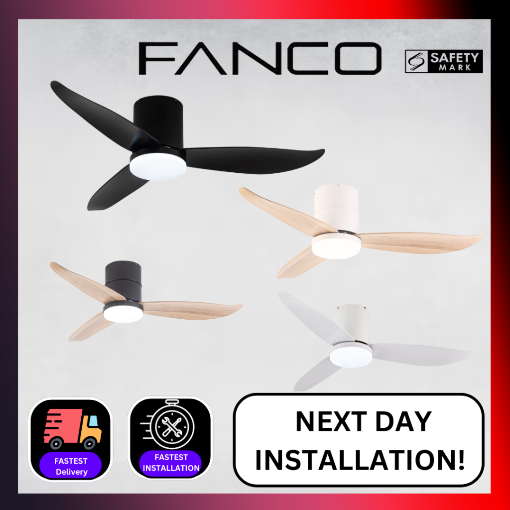 CHEAPEST INSTALLATION Fanco RITO 3 Ceiling Fan with 24W LED Light 46 / ...