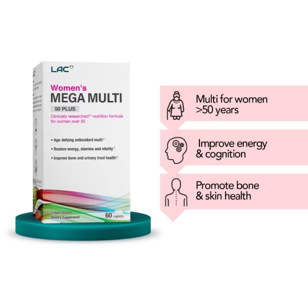 LAC Women's Mega Multi 50 Plus (60 caplets) | Shopee Singapore