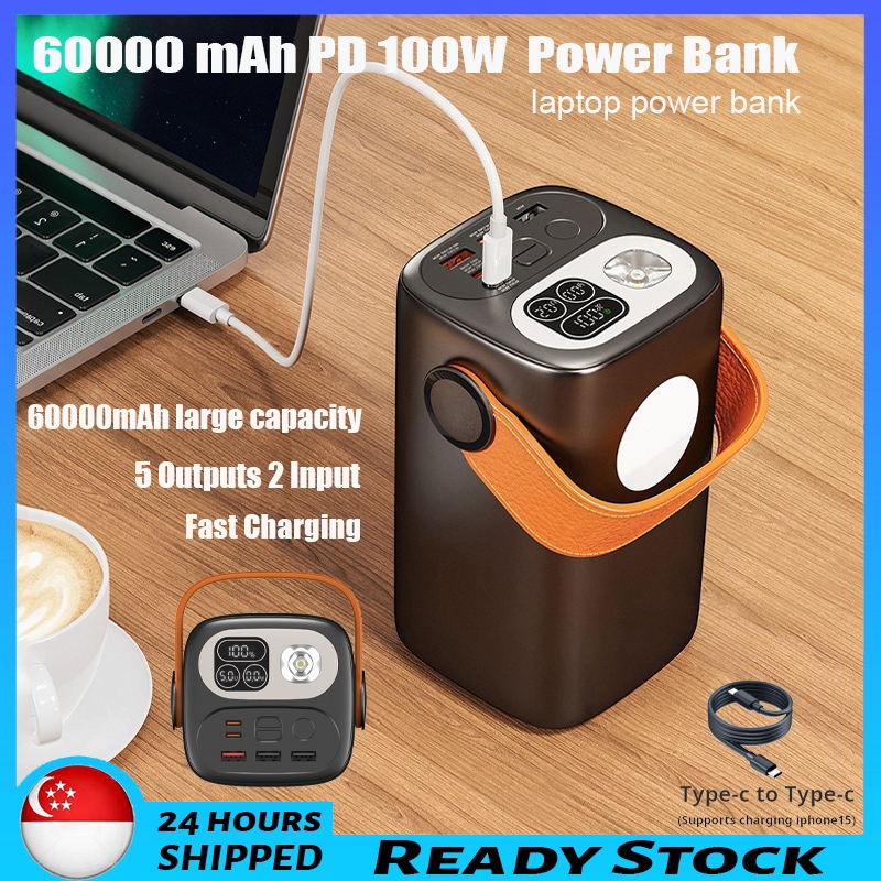 Large capacity 60000mAh Power Bank PD100W Digital Display laptop power ...