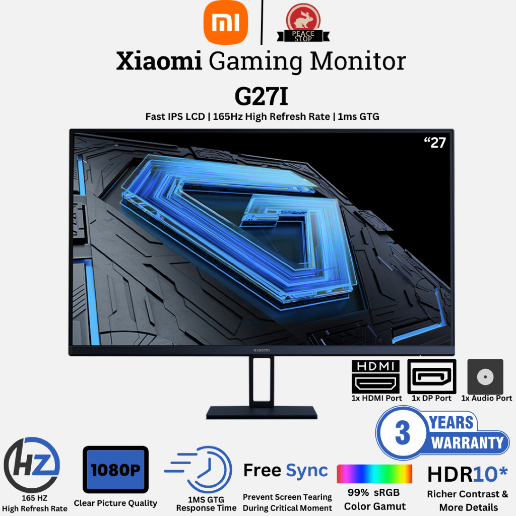[3 Years Warranty] Xiaomi Monitor G27i Gaming Monitor IPS LCD 27 inch ...