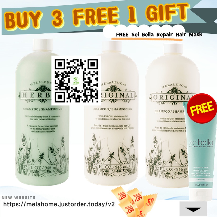 FREE GIFT attach---Melaleuca Original Shampoo(946ml x 3pcs + Gift x 1pcs) | Shopee Singapore