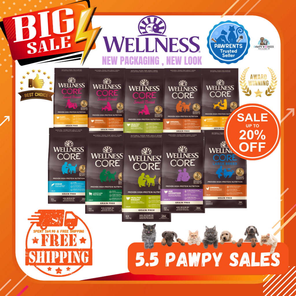 [New Packaging] Wellness CORE Grain-Free Formula Dry Dog Food | Pawpy ...