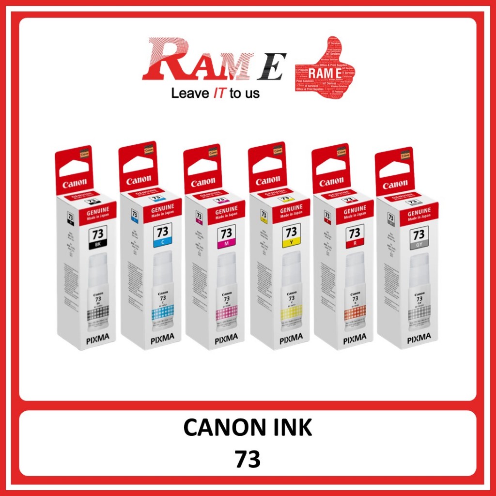 [ORIGINAL] CANON GI-73 GI73 Black Cyan Magenta Yellow Red Grey Ink ...