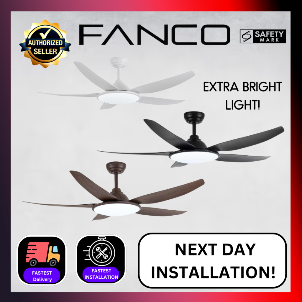 (NEXT DAY INSTALL) Fanco Tributo Ceiling Fan With 36 Led Tri-Tone Light ...