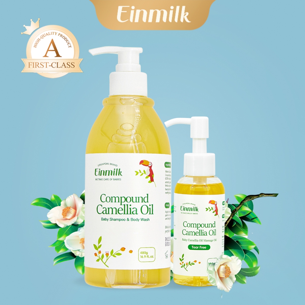Einmilk 2-in-1 Camellia Oil Baby Gentle Wash & Shampoo with Glycerin ...