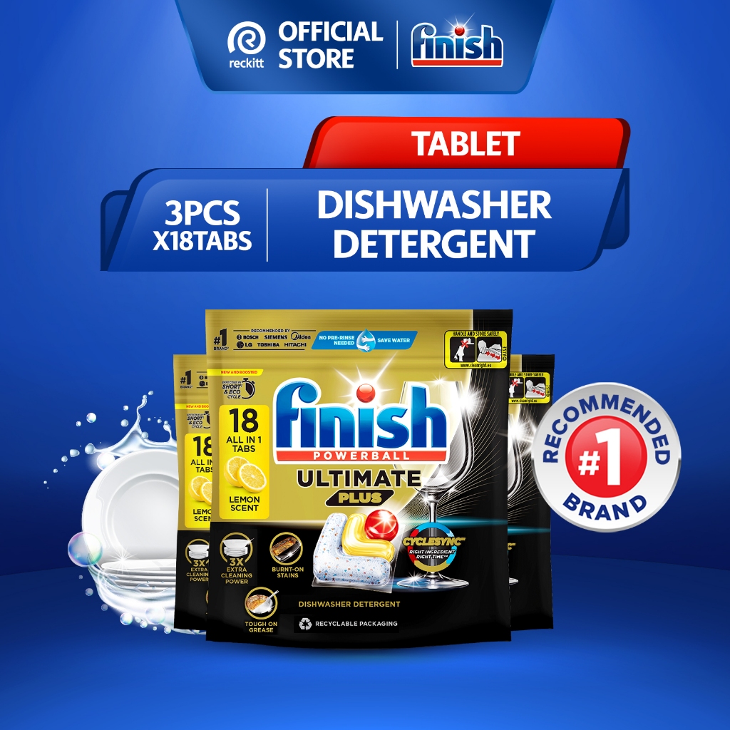 [Bundle of 3] Finish Dishwasher Detergent Tablet All In One Ultimate ...