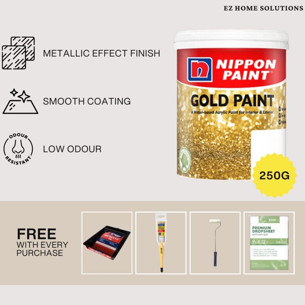 [ FREE PAINTING KIT ] Nippon Gold Paint: Luxurious Metallic Finish for ...
