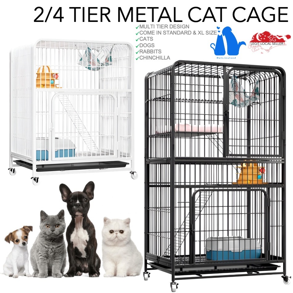 [2/4 TIER CAGE] Cat Cage Dog Cage Cat Condo Metal Cat Cage Pet Cage ...