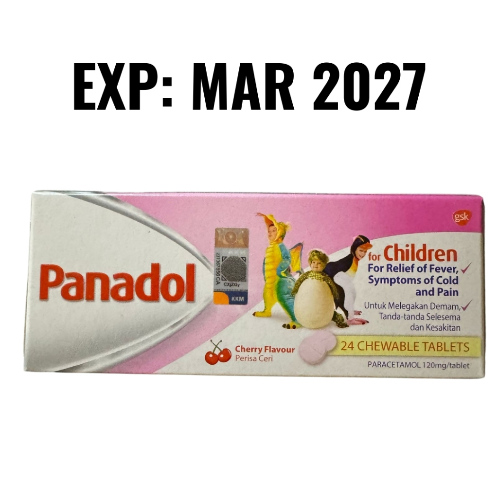 Panadol Kids Chewable Tablet 24's Paracetamol Child Fever Pain Relief ...