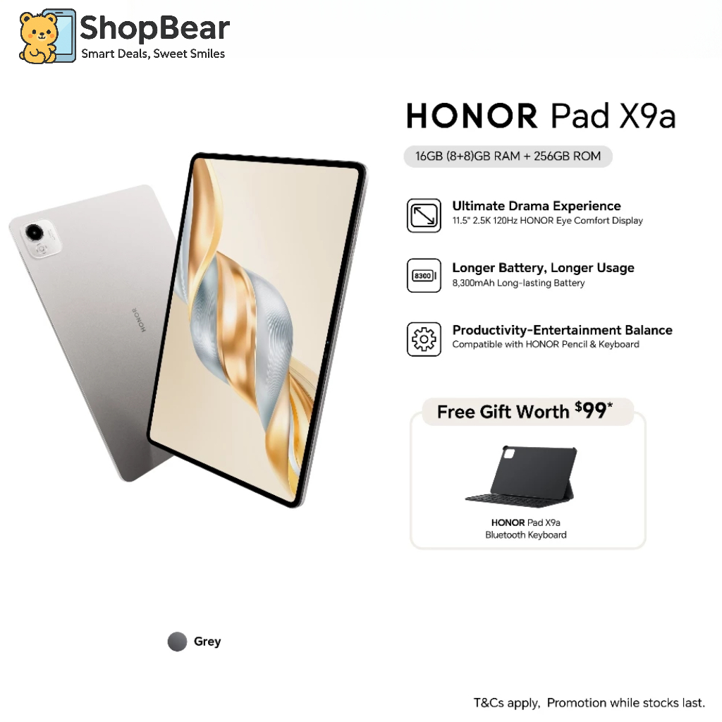 Honor Pad X9a LTE 16GB(8+8GB RAM) + 256GB | 8300mAh Battery | 1-Year ...