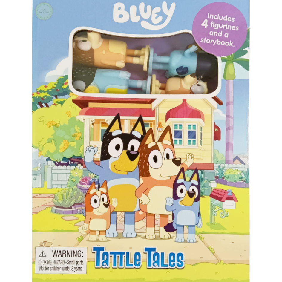 Bluey Book + 4 figurines toy - Tattle Tales - Children Story Toy Book ...