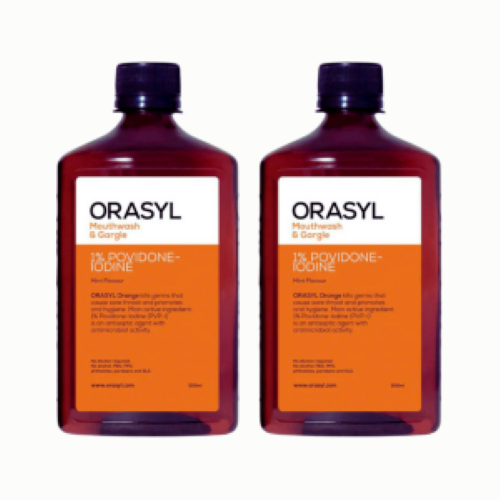[Bundle of 2] ORASYL Orange Mouthwash & Gargle 500 mL (Contains ...