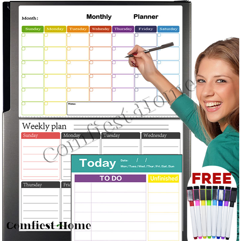 [SG Stock]Fridge Magnetic Whiteboard A3 Size Board Calendar Planner ...