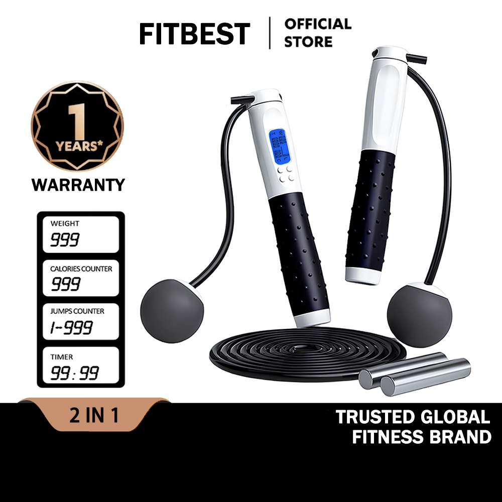 FITBEST Smart Cordless Skipping Rope, Wireless Jump Rope, Ropeless ...