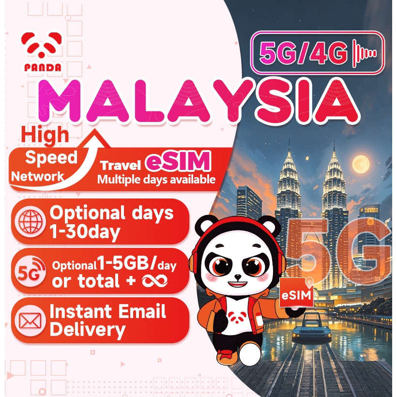 Malaysia eSIM 1-30Days Daily 500MB-5GB Unlimited Data | Instant Email Delivery | High Speed 5G ...