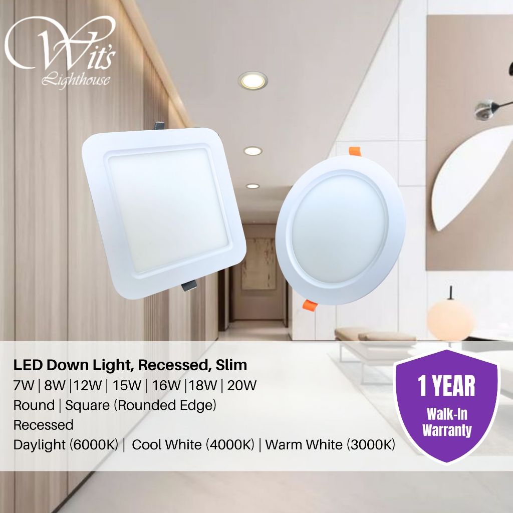 Slim LED Recessed Downlight Round Square Rounded Edge Design Super ...