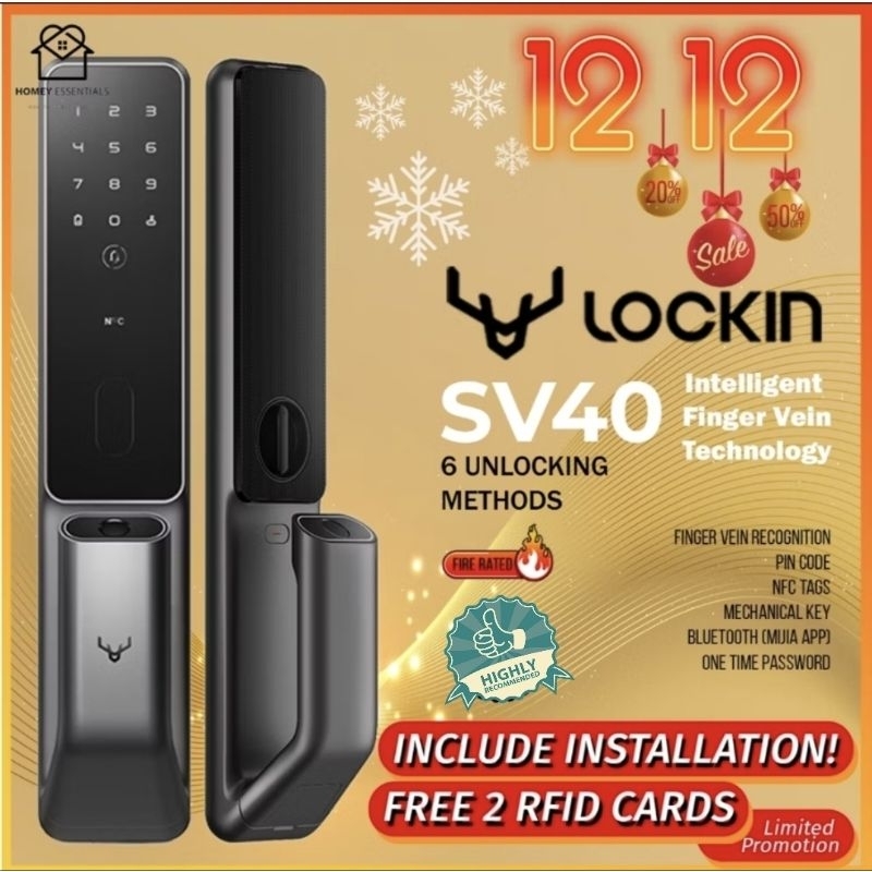 🇸🇬 STOCK!🔥 Lockin SV40 Finger Vein Digital smart lock | Free Delivery ...