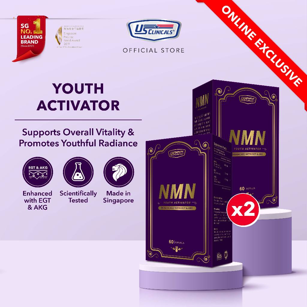 [Bundle of 2] US Clinicals NMN Youth Activator 60s | Enhance Energy | Anti-Aging | Pure NMN NAD+ ...