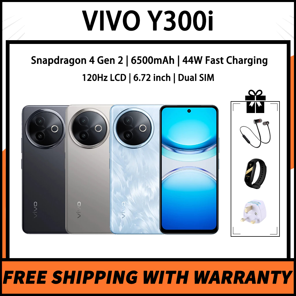 VIVO Y300i Snapdragon 4 Gen 2 6500mAh 44W Fast Charging 120Hz LCD 6.72 ...